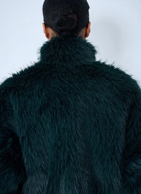 Balenciaga Faux Fur Bomber Jacket