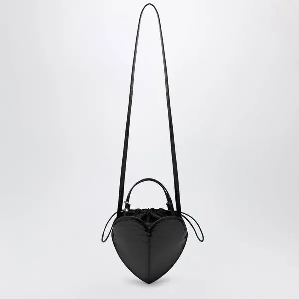 ROTATE BY BIRGER CHRISTENSEN Heart Bag Croco Patent Leather Bag - Black