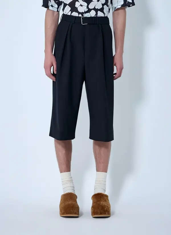 Dries Van Noten Pleated Wool Knee-length Trousers