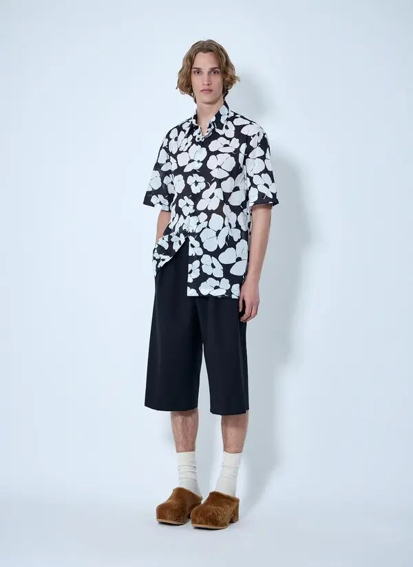 Dries Van Noten Pleated Wool Knee-length Trousers