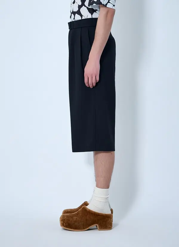 Dries Van Noten Pleated Wool Knee-length Trousers