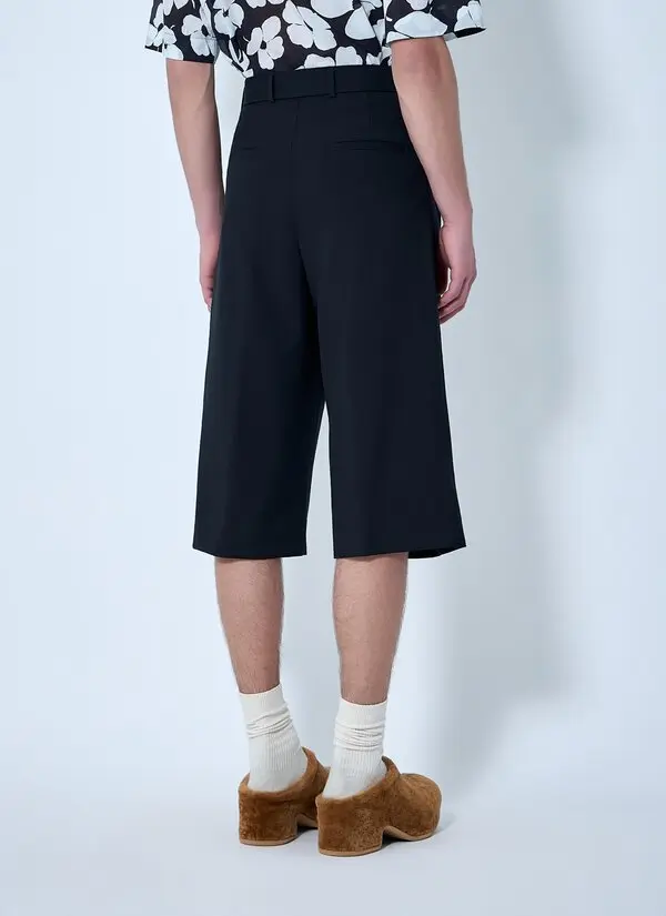 Dries Van Noten Pleated Wool Knee-length Trousers