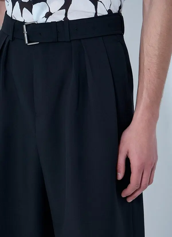 Dries Van Noten Pleated Wool Knee-length Trousers