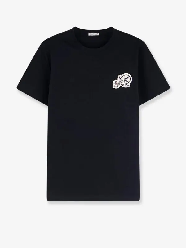 Moncler Biologic Cotton T-shirt With Logo Patch - Multicolor