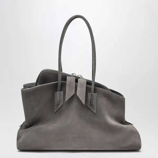 Attico La Passeggiata Medium Bag In Grey Suede - Gray