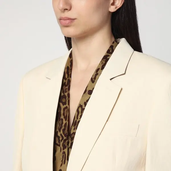 Stella McCartney Single-breasted Jacket In Butter Colour