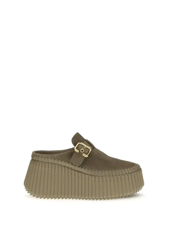 Chloé Suede Nama Sabot - Green