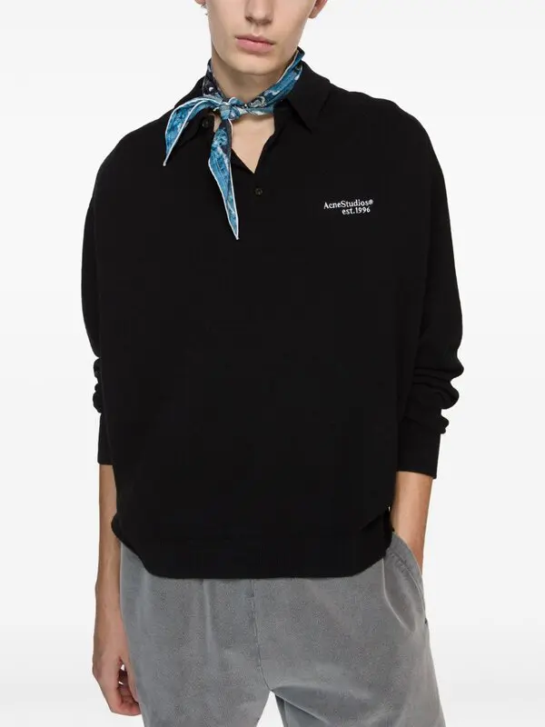 Acne Studios Logo Wool Polo Shirt