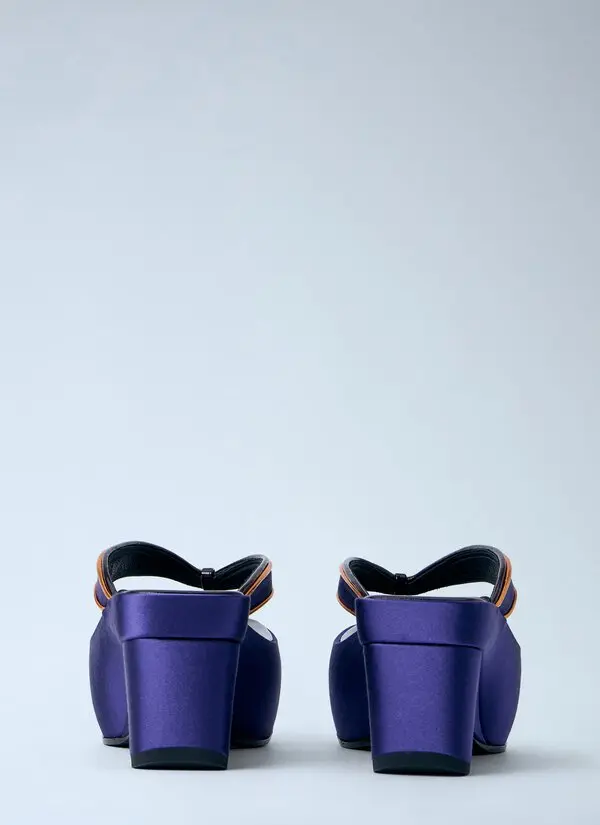 Dries Van Noten Satin Platform Thong Sandals