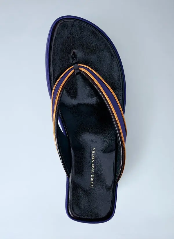 Dries Van Noten Satin Platform Thong Sandals