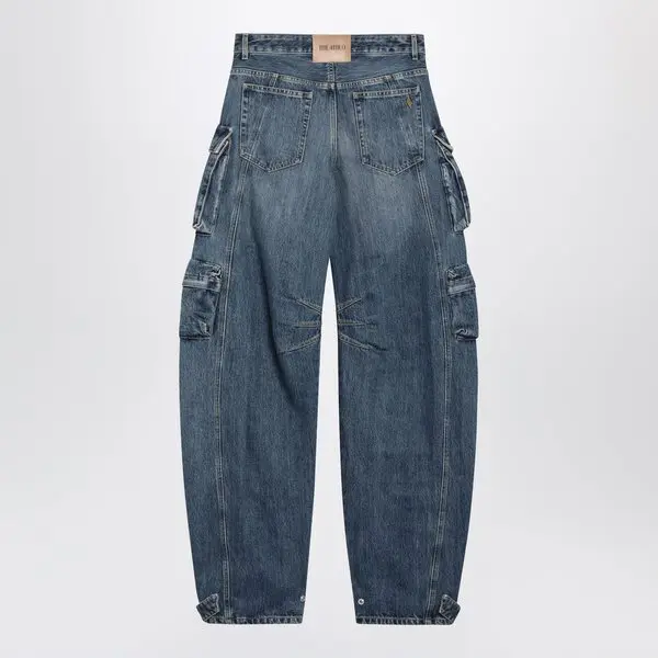 Attico Fern Washed Cargo Trousers - Blue