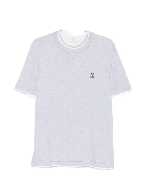 Brunello Cucinelli Logo Cotton T-shirt - Multicolor