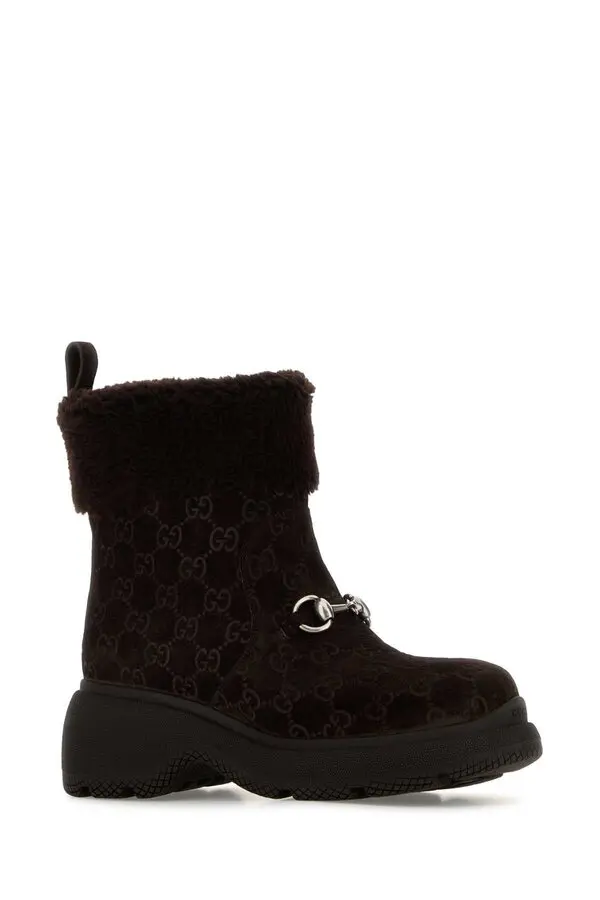Gucci Suede Ankle Boots - Brown