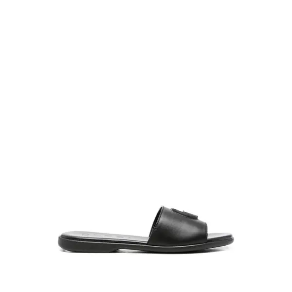 Gucci Leather Double G Open Toe Shoes - Black