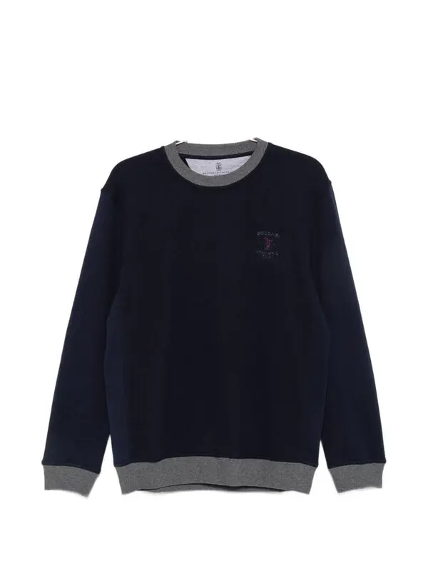 Brunello Cucinelli Logo Cotton Sweatshirt - Multicolor