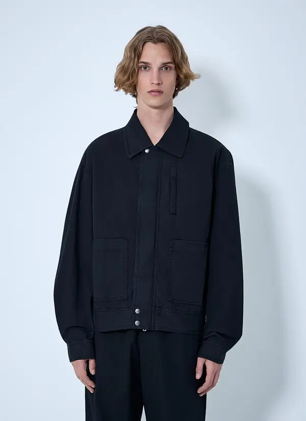 Dries Van Noten Cotton Jacket With Snap Fastening - Black