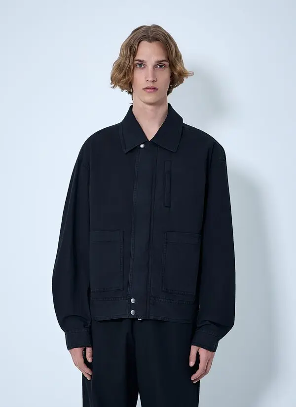 Dries Van Noten Cotton Jacket With Snap Fastening - Black