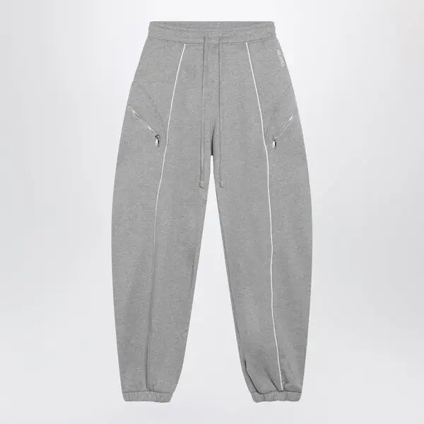 Attico Long Jogger Pants In Cotton Jersey - Gray
