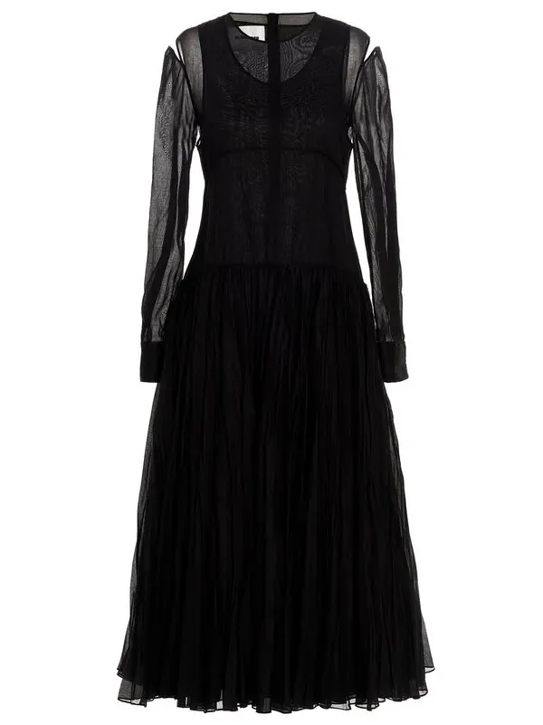 JIL SANDER Pleated Skirt Dress - Black