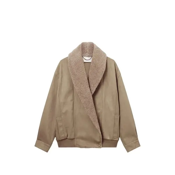 Stella McCartney Faux-shearling Bomber Jacket - Cream