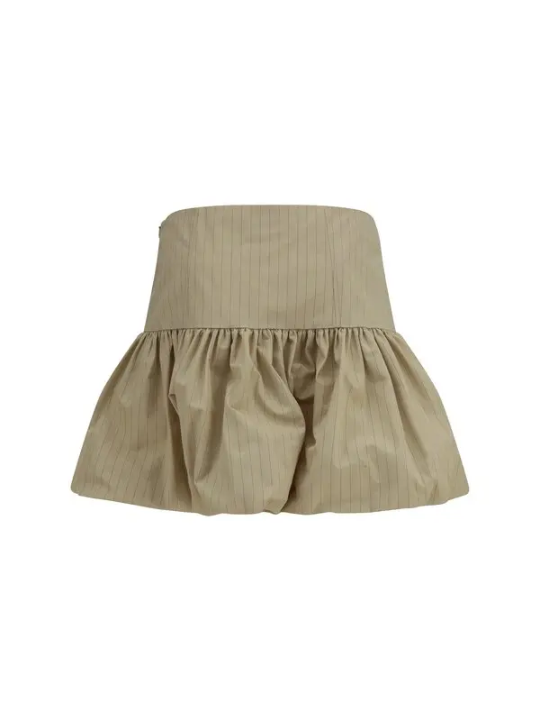 GANNI Ruffled Mini Skirt - Cream