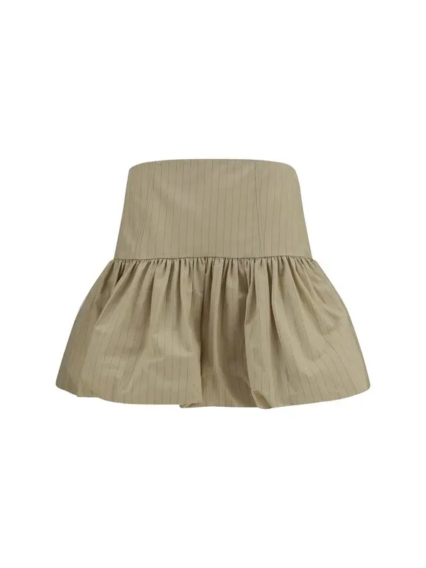 GANNI Ruffled Mini Skirt - Cream