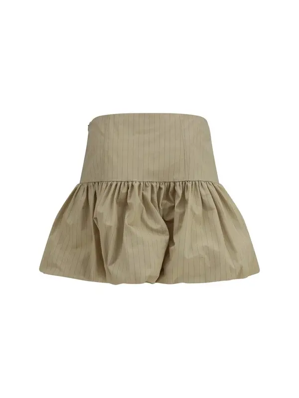 GANNI Ruffled Mini Skirt - Cream