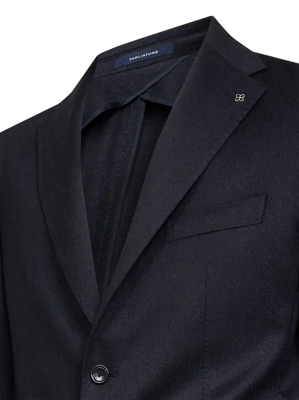 Tagliatore Blue Camel Drap Single-breasted Blazer