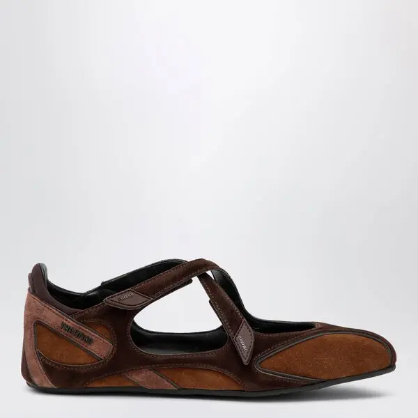 Attico Floor 01 Suede Ballerina-sneaker Flats - Brown