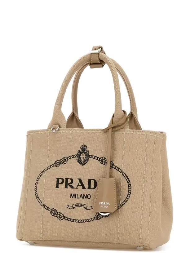 Prada Beige Canvas Small Jardiniã¨re Handbag