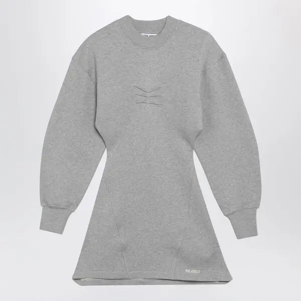 Attico Melange Cotton Jersey Mini Dress In Grey - Gray