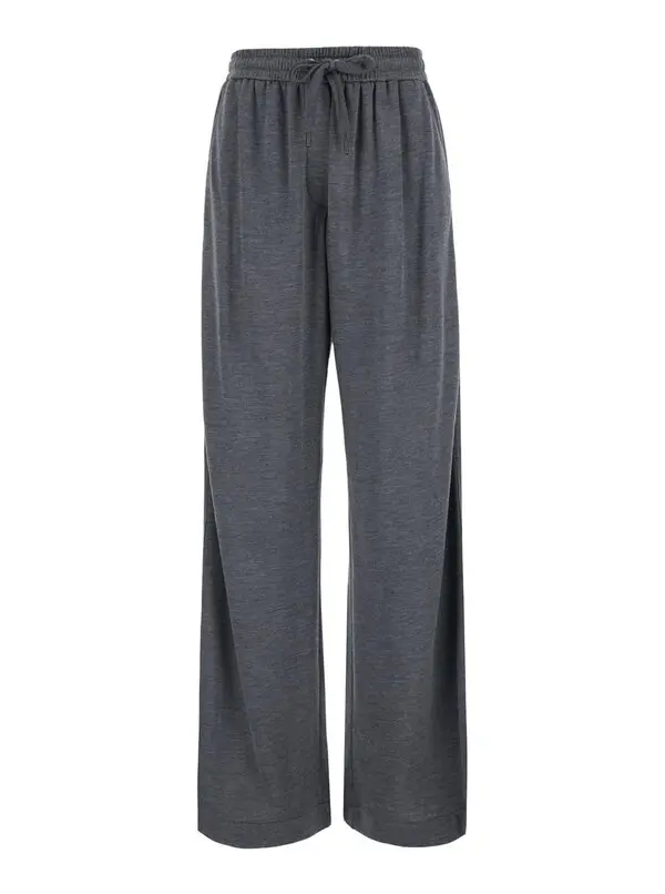 Brunello Cucinelli Cotton Blend Monil Detail Pants - Gray