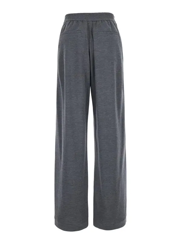 Brunello Cucinelli Cotton Blend Monil Detail Pants - Gray