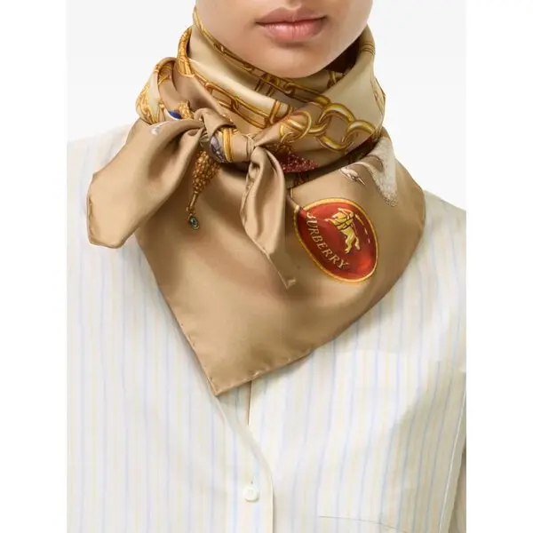 Burberry Neutrals Scarves - Cream