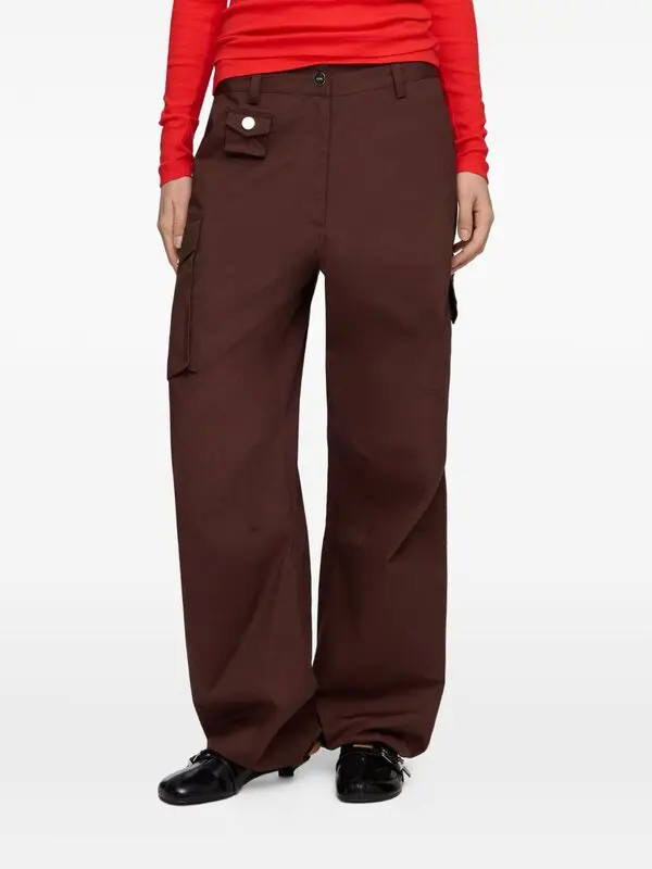 GANNI Organic Cotton Cargo Trousers - Multicolor