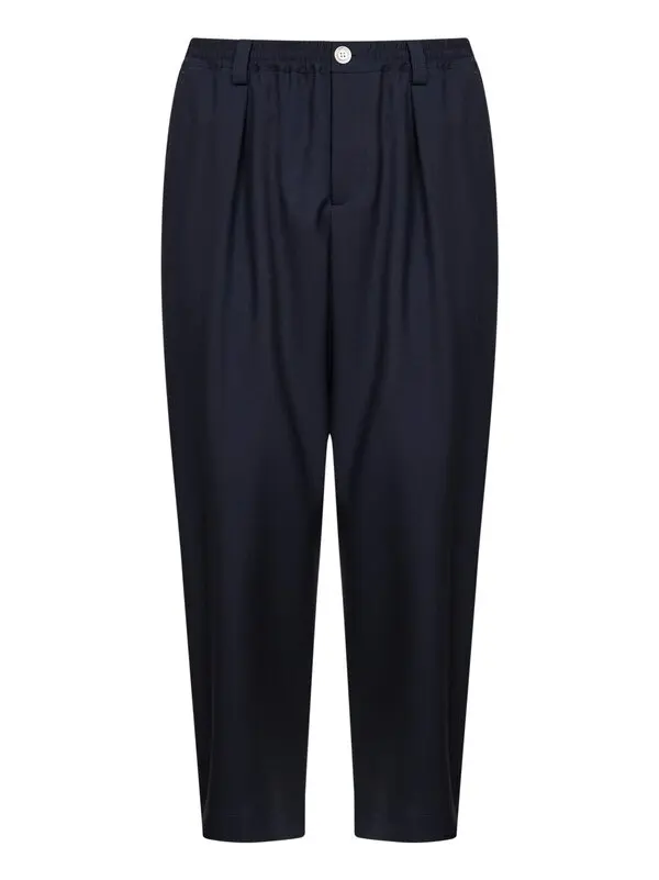 Marni Blue Tropical Wool Cropped Trousers - Multicolor