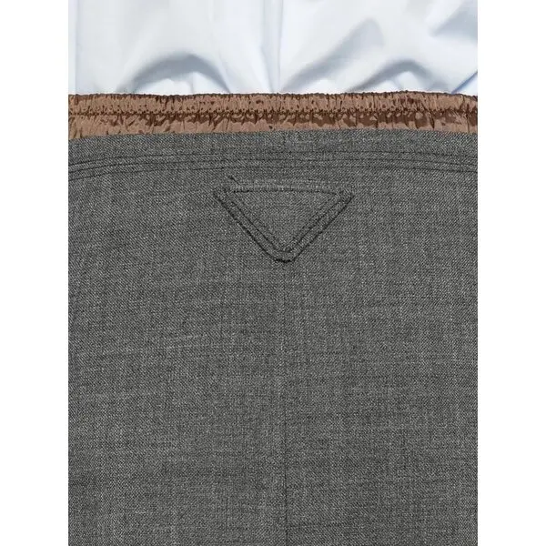 Prada Wool Midi Skirt - Gray