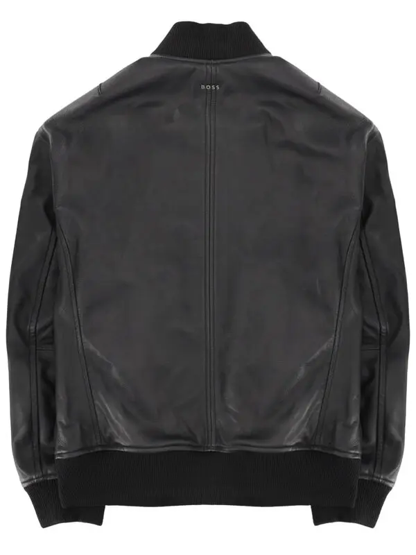 BOSS Jakri Leather Bomber Jacket - Black