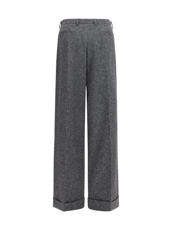 Valentino Garavani Tailored Wool And Silk-blend Pants - Gray
