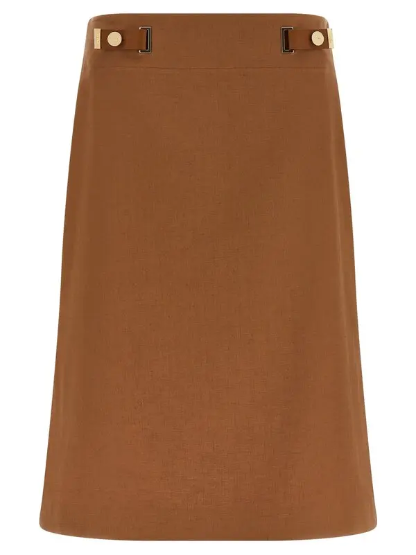 Fendi New Linen' Skirt - Brown