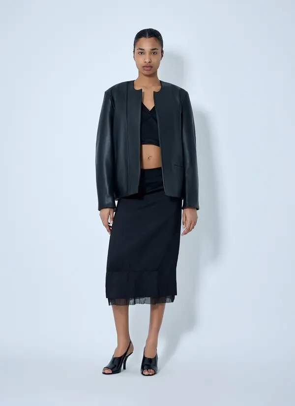 TOTEME Open Front Leather Jacket