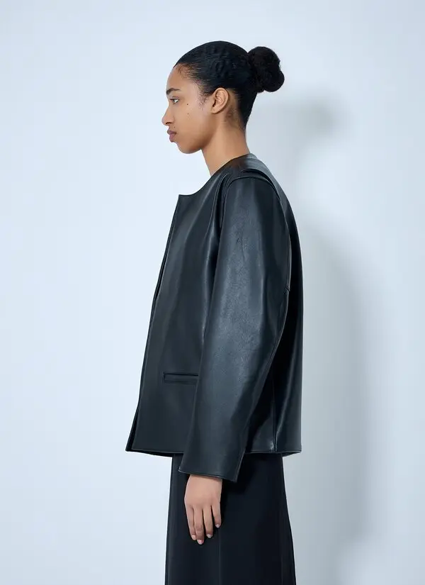 TOTEME Open Front Leather Jacket