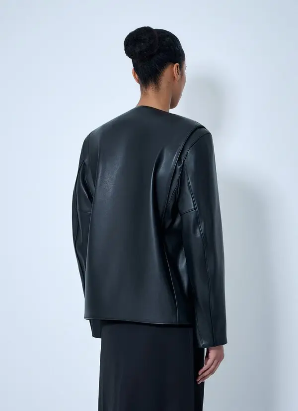 TOTEME Open Front Leather Jacket