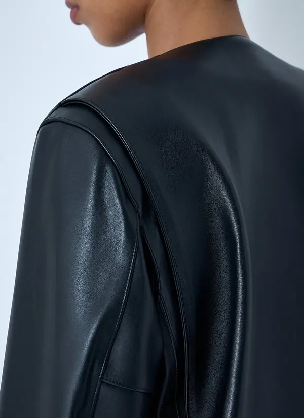 TOTEME Open Front Leather Jacket