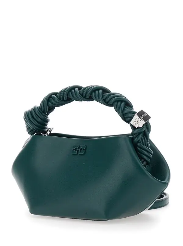 GANNI Handbag With Magnetic Closure And Green Leather Details For - Multicolor