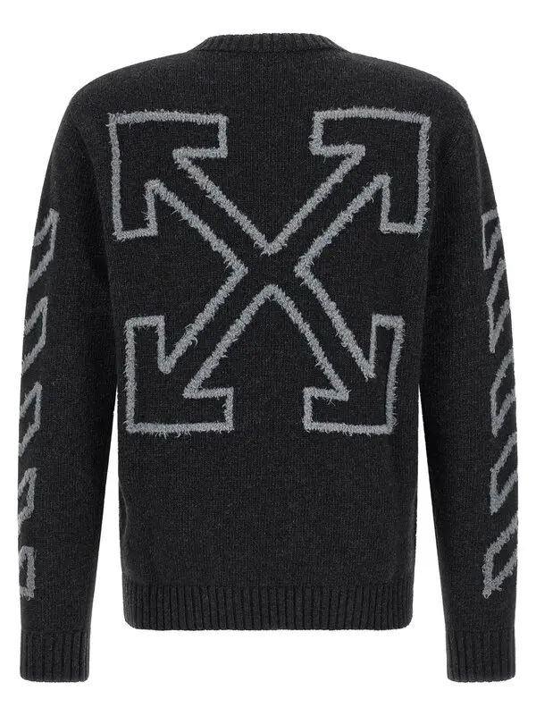 Off-White Diag Arrow Fuzzy Sweater - Gray