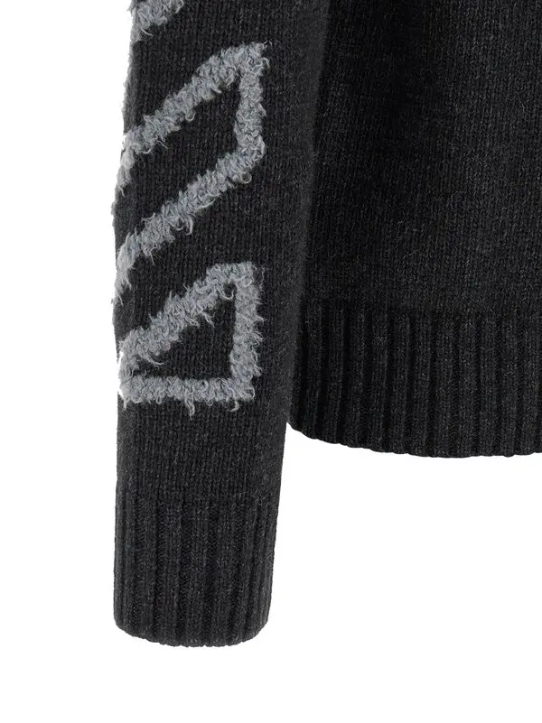 Off-White Diag Arrow Fuzzy Sweater - Gray