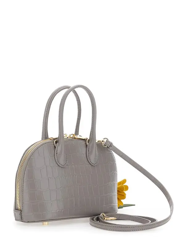 SELF-PORTRAIT Mini Croc Effect Leather Bag - Multicolor