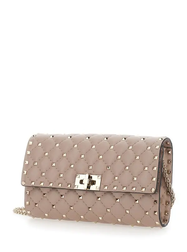 Valentino Garavani Shoulder Bag | Rockstud Spike | Nappa/platinum Studs - Cream