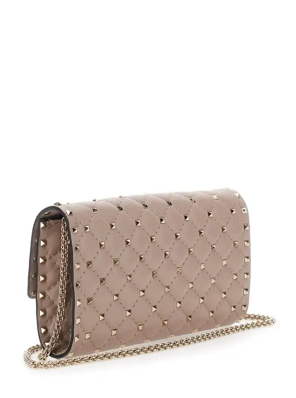 Valentino Garavani Shoulder Bag | Rockstud Spike | Nappa/platinum Studs - Cream